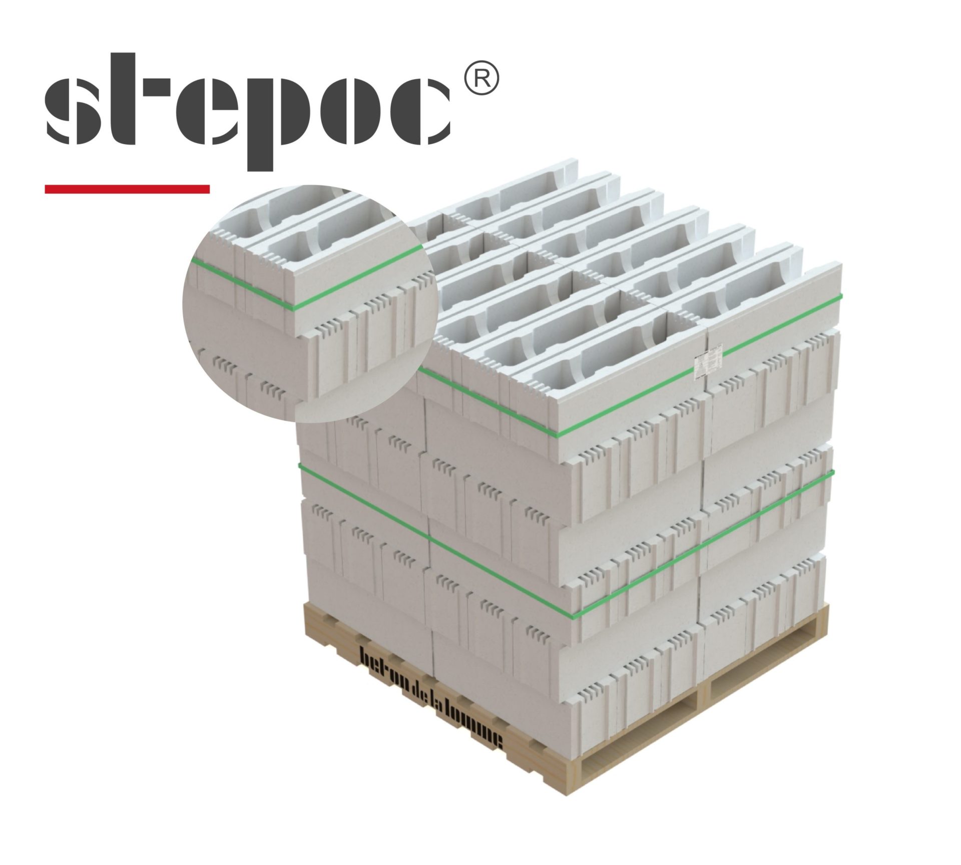 Nieuwe palletisatie van onze stepoc® blokken - Beton de lomme